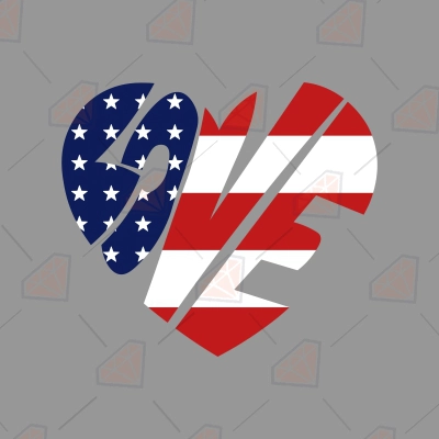 American Flag Love Heart SVG | PremiumSVG
