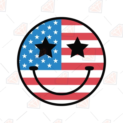Usa Flag Animated Smiley Icons Smiling Patriotic Yellow Cartoon Emoji