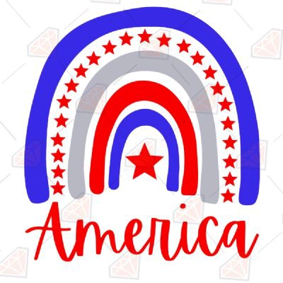 America Rainbow SVG, USA Patriotic Rainbow SVG Download | PremiumSVG