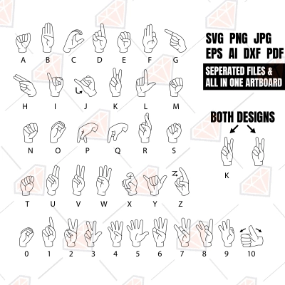 American Sign Language SVG, PNG, ASL SVG | PremiumSVG