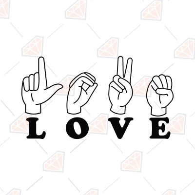 ASL Love SVG, American Sign Language | PremiumSVG