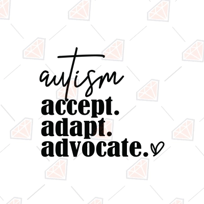 Accept Adapt Advocate SVG, Autism SVG | PremiumSVG