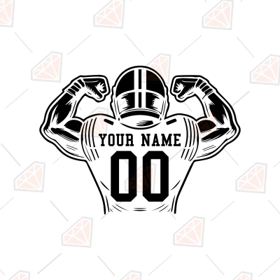 Back Of Football Player SVG File | PremiumSVG