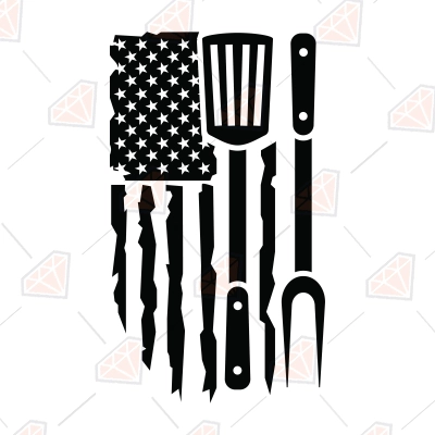 BBQ USA Flag SVG, Patriotic Grilling Cut File | PremiumSVG