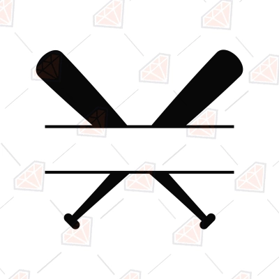 Baseball Bats Monogram SVG, Baseball Split | PremiumSVG
