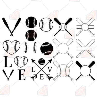 Baseball Bundle Svg Clipart Cut Files | PremiumSVG