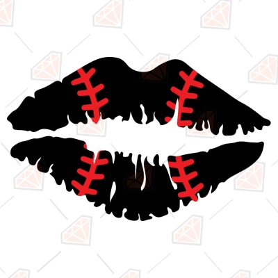 Baseball Lips SVG Cut File, Instant Download | PremiumSVG