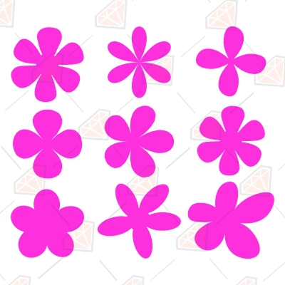 Basic Flower Bundle SVG, Flowers SVG Cut Files | PremiumSVG