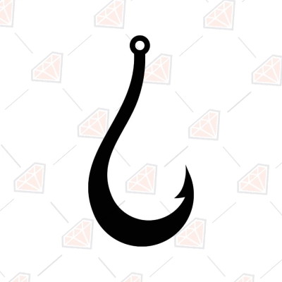 Basic Hook SVG Cut & Clipart File, Fishing Hook SVG | PremiumSVG