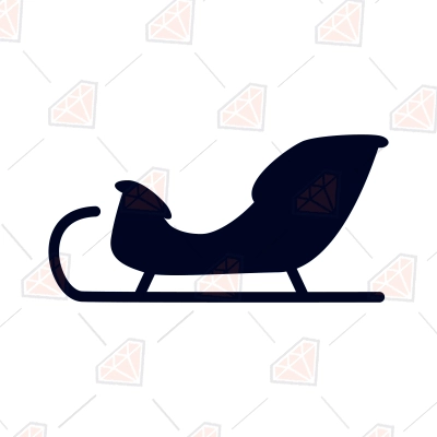 Basic Santa Sleigh Silhouette SVG, Sleight Cut and Clipart Files ...