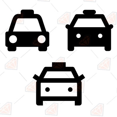 Basic Taxi Silhouette SVG Cut File | PremiumSVG