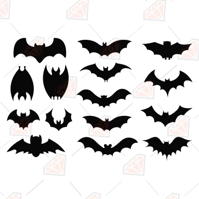 Bat Silhouettes SVG Bundle, Halloween Bat PNG | PremiumSVG