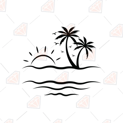 Beach Monogram SVG, Summer Cricut Frame SVG | PremiumSVG