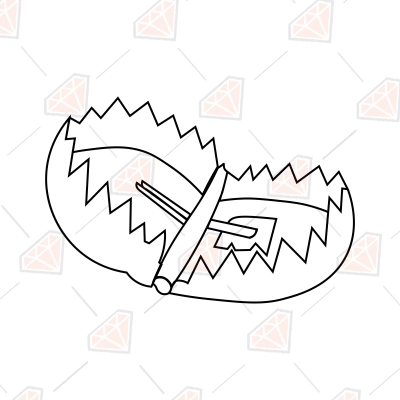 Bear Trap Outline SVG, Hunting Trap SVG Clipart Files | PremiumSVG