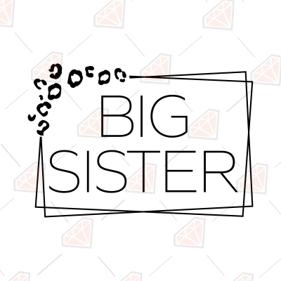 Big Sister SVG with Leopard Square | PremiumSVG