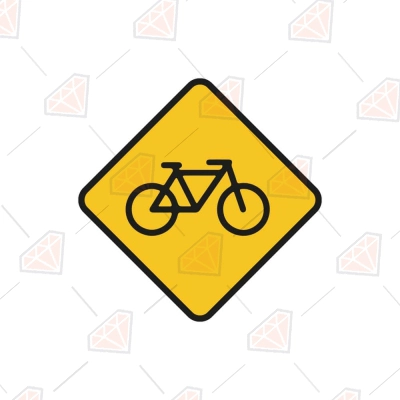 Bike Crossing Sign SVG Cut File | PremiumSVG