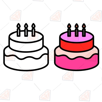 Birthday Cakes SVG Cut File, Instant Download | PremiumSVG