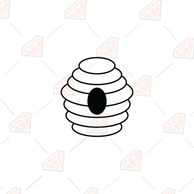 Black and White Bee Hive Outline SVG | PremiumSVG