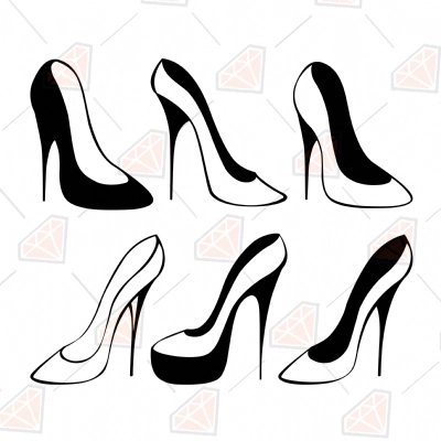 Black and White Heels SVG Bundle, Instant Download | PremiumSVG