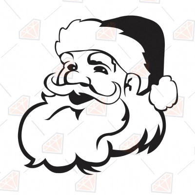 Black Santa Head SVG Cut Files, Instant Download | PremiumSVG