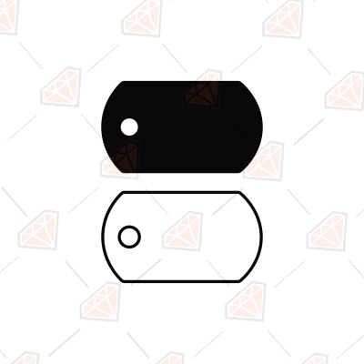 Blank Dog Tag SVG Cut File | PremiumSVG