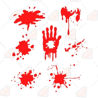 Blood Splatter SVG & Clipart Cut Files, Bleeding Hand SVG | PremiumSVG