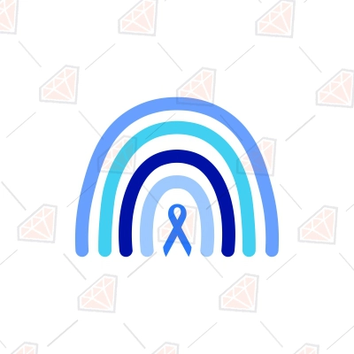 Blue Rainbow SVG with Ribbon | PremiumSVG