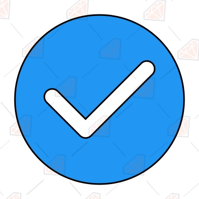 Blue Tic Icon with Outline SVG, Blue Tic Icon Instant Download | PremiumSVG