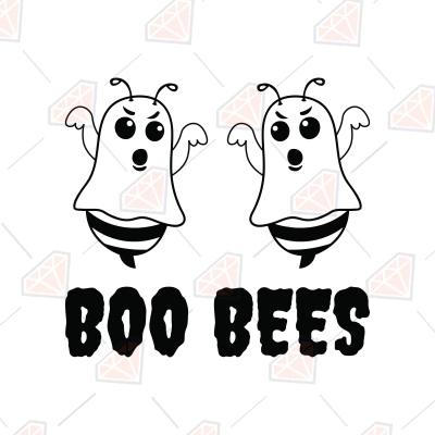 Boo Bees SVG, Halloween Ghost Bee SVG | PremiumSVG