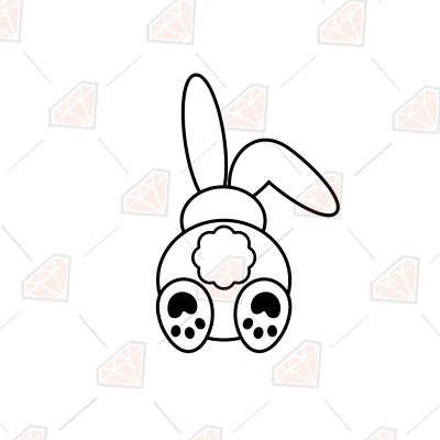 Bunny Bum Leg Outline SVG Cut File, Instant Download | PremiumSVG