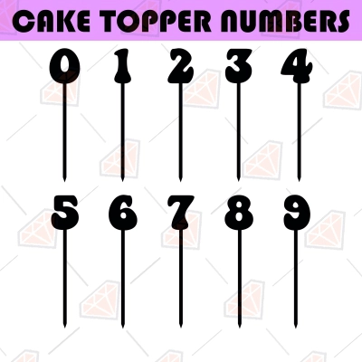 Cake Topper Numbers SVG Bundle, Birthday Toppers SVG | PremiumSVG