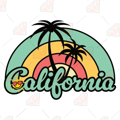 California Beach Sunset SVG, Summer State SVG | PremiumSVG