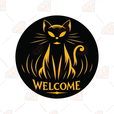 Cat Door Hanger SVG, Welcome Sign SVG for Halloween Crafts | PremiumSVG