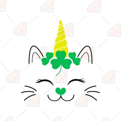 Cat Shamrock SVG, St Patrick's Cat SVG Cut File | PremiumSVG