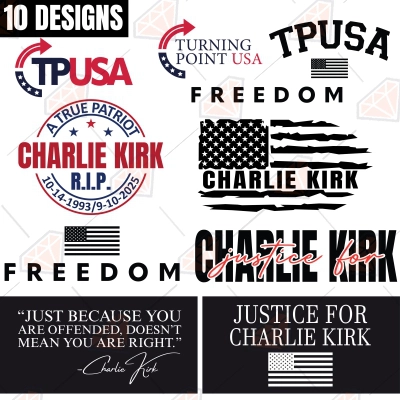 Charlie Kirk SVG, Memorial American Patriot SVG Bundle | PremiumSVG