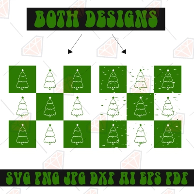 Checkered Christmas Tree SVG, Trendy Christmas SVG | PremiumSVG