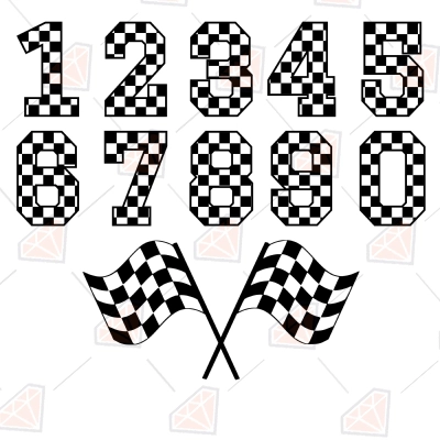 Checkered Numbers SVG, Instant Download | PremiumSVG