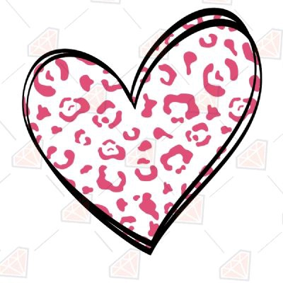 Cheetah Heart SVG, Leopard Print Heart SVG | PremiumSVG