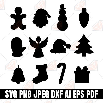 Christmas Holiday Shape Cliparts SVG | PremiumSVG