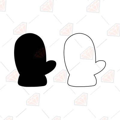 Christmas Mittens Silhouette SVG | PremiumSVG