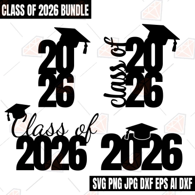 Class of 2026 SVG Bundle, 4 Designs | PremiumSVG