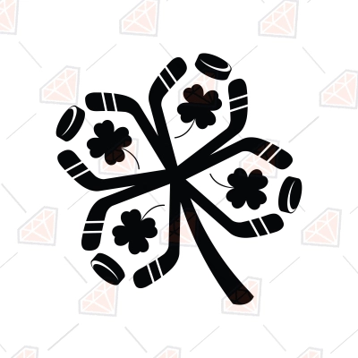 Clover Shape Hockey Sticks SVG, 4 Leaf Shamrock Hockey SVG | PremiumSVG
