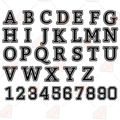 College Numbers and Font SVG Cut Files, College Font | PremiumSVG
