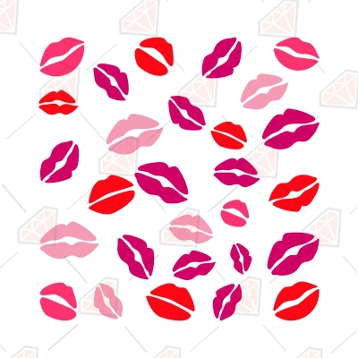 Different Color Lips Pattern SVG, Kisses SVG Vector Files | PremiumSVG