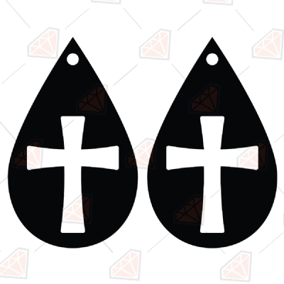 Cross Earring Template SVG, Chrsitian Earring Cutting Files | PremiumSVG