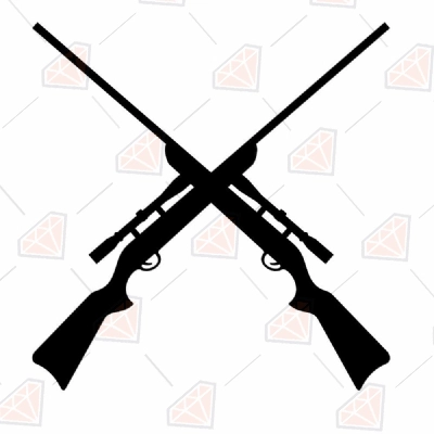 Crossed Hunting Rifles SVG Cut File, Crossed Rifle SVG | PremiumSVG