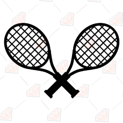 Real Crossed Tennis Rackets