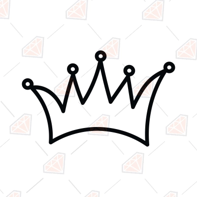 Crown SVG Cut File, Crown Outline PNG | PremiumSVG