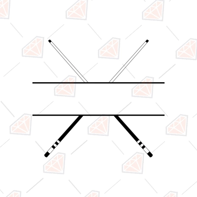Cue Sticks Monogram SVG, Split Pool Sticks SVG | PremiumSVG