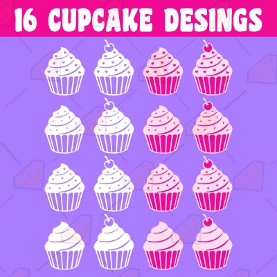Cute Cupcake SVG Bundle , Birthday Cupcake SVG Files | PremiumSVG
